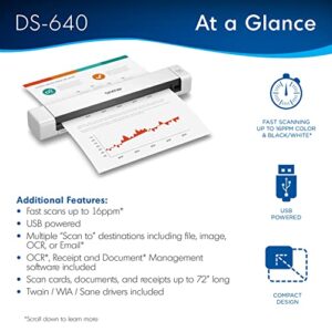 Brother DS-640 Compact Mobile Document Scanner