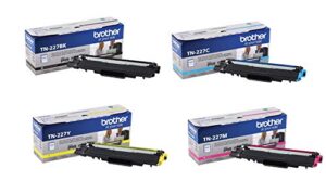 brother tn227 4 high yield color toner set (bk/c/m/y) (1) tn227bk, (1) tn227c, (1) tn227m, (1) tn227y