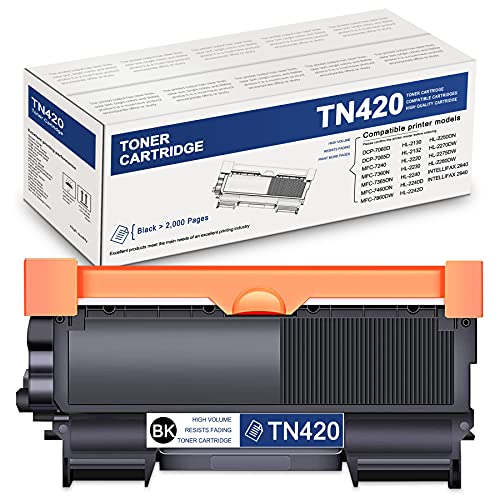 Van Enterprises High Yield 1 Pack Black TN420 TN-420 Compatible Toner Cartridge Replacement for Brother DCP-7060D DCP-7065D MFC-7240 MFC-7365DN HL-2132 HL-2230 HL-2242D Intellifax-2940 Printer Ink