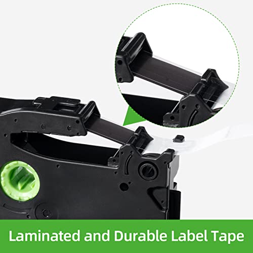 Labelife Compatible Label Tape Replacement for Brother P Touch Label Maker Tape, TZe-231 Tape 12mm 0.47 Inch Laminated White TZe231 TZ231 for PT-D210 PT-D220 PT-D200 PT-H110 PTD400 Label Maker, 4-Pack