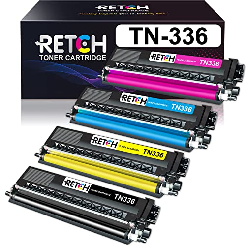 RETCH Compatible Toner Cartridge Replacement for Brother TN336 TN331 TN-336 TN-331 to use with HL-L8350CDW MFC-L8850CDW MFC-L8600CDW HL-L8350CDWT Laser Printer (Black Cyan Magenta Yellow 4 Pack)