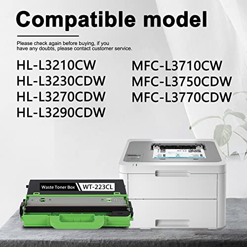 ARGINK WT223CL Compatible WT-223CL Waste Toner Box Replacement for Brother MFC-L3710CW L3750CDW L3770CDW HL-L3210CW L3230CDW L3270CDW L3290CDW Printer, (2 Pack, Black)