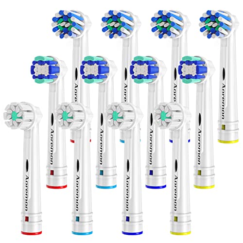 Aoremon Toothbrush Heads Compatible with Oral B Braun Electric Toothbrush Precision Clean Cross Action Pro GumCare 7000 1000 3000 5000 9600, 12 Pack