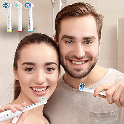 Aoremon Toothbrush Heads Compatible with Oral B Braun Electric Toothbrush Precision Clean Cross Action Pro GumCare 7000 1000 3000 5000 9600, 12 Pack