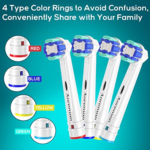 Aoremon Toothbrush Heads Compatible with Oral B Braun Electric Toothbrush Precision Clean Cross Action Pro GumCare 7000 1000 3000 5000 9600, 12 Pack