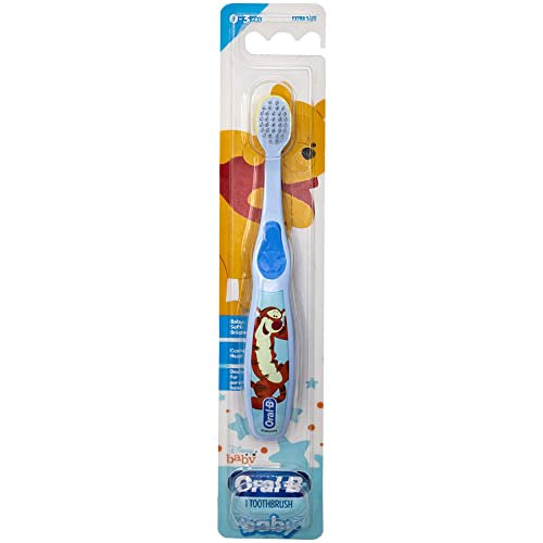 Oral-B Baby Manual Toothbrush, Pooh Characters, 0-3 Years Old, Extra Soft (Characters Vary) - Pack of 4