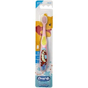 Oral-B Baby Manual Toothbrush, Pooh Characters, 0-3 Years Old, Extra Soft (Characters Vary) - Pack of 4