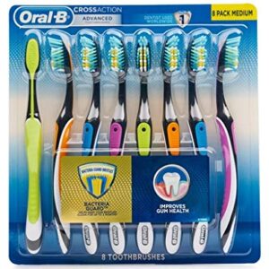 Oral B Oral-b Cross Action Advanced Toothbrush With Bacteria Guard Bristles, 8 Pack,, 8Count ()