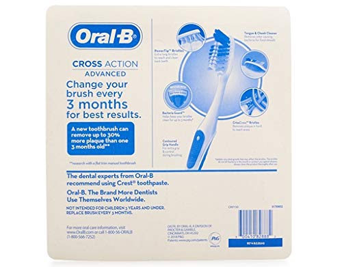 Oral B Oral-b Cross Action Advanced Toothbrush With Bacteria Guard Bristles, 8 Pack,, 8Count ()