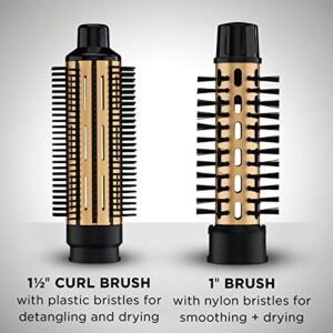 Conair 2-in-1 Hot Air Brush and Curling Comb, Hair Styling Tools & Appliances, Black/Gold