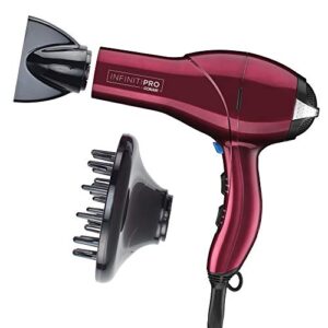 infinitipro by conair hair dryer, 1875w salon performance ac motor hair dryer, conair blow dryer, burgundy