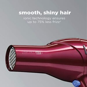 INFINITIPRO BY CONAIR Hair Dryer, 1875W Salon Performance AC Motor Hair Dryer, Conair Blow Dryer, Burgundy