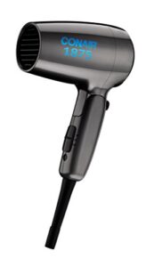 conair travel hair dryer with dual voltage, 1875w compact hair dryer with folding handle, travel blow dryer