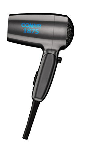 Conair Travel Hair Dryer with Dual Voltage, 1875W Compact Hair Dryer with Folding Handle, Travel Blow Dryer