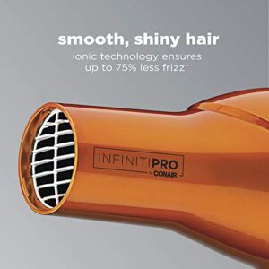 INFINITIPRO BY CONAIR Hair Dryer, 1875W Salon Performance AC Motor Hair Dryer, Conair Blow Dryer, Orange