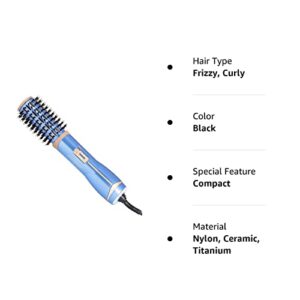 Conair Nano Titanium Ceramic Frizz Defense 1½” (38 mm) Compact Lightweight Hot Air Styling Curl, Straighten, Waver Brush - BC850