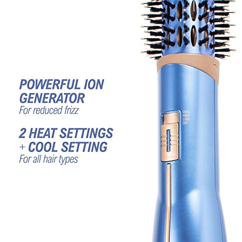 Conair Nano Titanium Ceramic Frizz Defense 1½” (38 mm) Compact Lightweight Hot Air Styling Curl, Straighten, Waver Brush - BC850