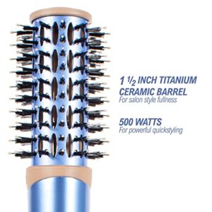 Conair Nano Titanium Ceramic Frizz Defense 1½” (38 mm) Compact Lightweight Hot Air Styling Curl, Straighten, Waver Brush - BC850