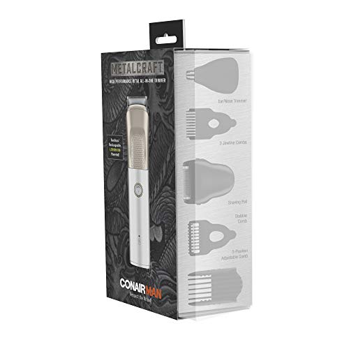 ConairMAN MetalCraft Cordless Lithium Ion Powered High Performance Metal All-in-1 Beard Trimmer for Men