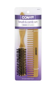 conair simulated wood thumb grip nylon volume comb set