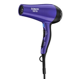 conair 1875 watt style and shine hair dryer; purple/black