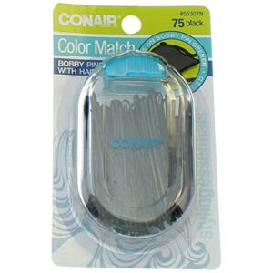 conair styling essentials bobby pins, black 75 ea (pack of 2)