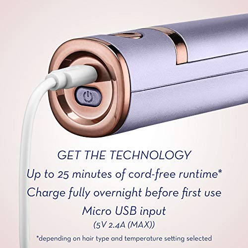 Conair Unbound Cordless Titanium 1-inch Curling Iron – Rechargeable Curling Iron For Curls or Waves