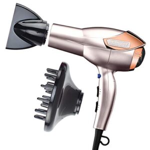 infinitipro by conair 1875 watt lightweight ac motor styling tool/hair dryer; rose gold