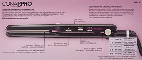 Conair Pro Titanium Tools Ceramic Turbocharged Straightening Iron, 1 1/2 Inch