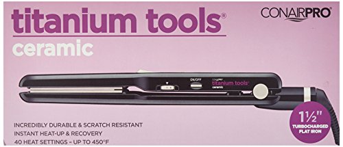 Conair Pro Titanium Tools Ceramic Turbocharged Straightening Iron, 1 1/2 Inch