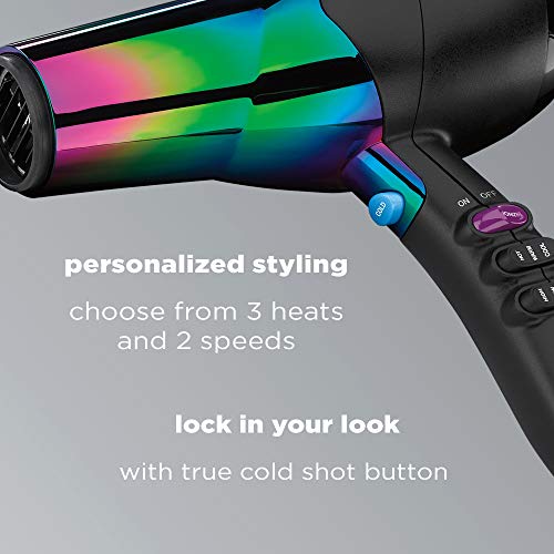 INFINITIPRO BY CONAIR Hair Dryer, 1875W Ion Choice Hair Dryer - Turn Ions ON for Smooth, Shiny Hair and OFF for More Fullness and Volume