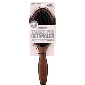 conair, tangle pro detangler, normal & thick hair, wood cushion hair brush, 1 brush