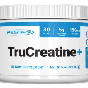 PEScience TruCreatine+, Pure Creatine Monohydrate and ElevATP Powder, 30 Servings