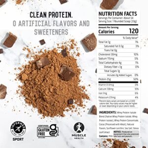 Ascent Native Fuel Whey Protein Powder - Post Workout Whey Protein Isolate, Zero Artificial Ingredients, Soy & Gluten Free, 5.7g BCAA, 2.7g Leucine, Essential Amino Acids, Chocolate 4 lb