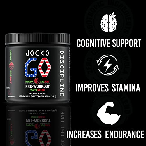 Origin Jocko Fuel Pre Workout Powder with L-Citrulline, Nootropic & Caffeine for Endurance & Stamina - Keto, Sugar Free Blend for Distance Running, Cycling, Jiu Jitsu - 30 Servings (Watermelon)