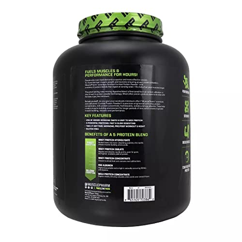 MusclePharm Combat Protein Powder, 5 Protein Blend, Chocolate Milk, 4.1 Pounds, 52 Servings