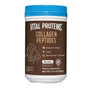 vital proteins collagen peptides powder, 13.5 oz, pack of 1, promotes hair, nail, skin, bone and joint health, chocolate