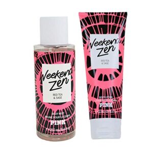 victoria’s secret pink weekend zen body mist & lotion set