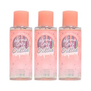 victoria’s secret pink warm & cozy chilled body mist lot of 3