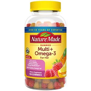 nature made womens multivitamin with omega-3 for daily nutritional support, 150 gummies, 75 day supply