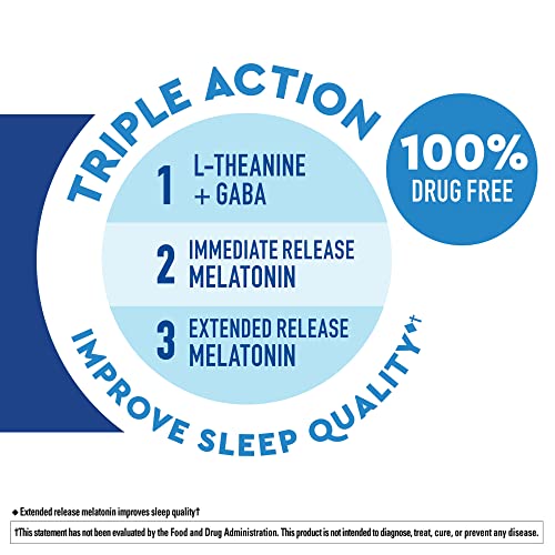 Nature Made Wellblends Sleep Longer, Melatonin 10mg, L-theanine, and GABA, Sleep Supplement, 35 Tri-Layer Tablets