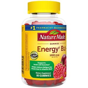 Nature Made Energy B12 1000 mcg, Dietary Supplement for Energy Metabolism Support, 80 Gummies, 40 Day Supply