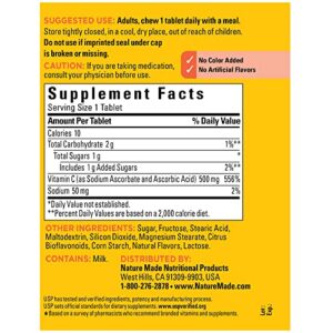 Nature Made Chewable Vitamin C 500 mg, Dietary Supplement for Immune Support, 150 Count (Pack of 1), 150 Day Supply, Packaging May Vary