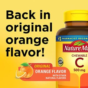 Nature Made Chewable Vitamin C 500 mg, Dietary Supplement for Immune Support, 150 Count (Pack of 1), 150 Day Supply, Packaging May Vary