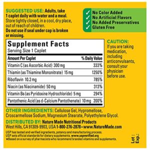 Nature Made B Complex With Vitamin C, Dietary Supplement for Immune System Support, 100 Caplets, 100 Day Supply