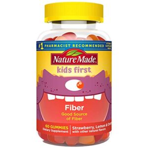 nature made kids first fiber gummies, 60 count for digestive health