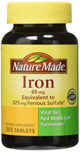 nature made iron 65 mg, 365 tablets