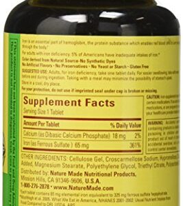 Nature Made Iron 65 mg, 365 Tablets