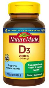 nature made vitamin d3 2000iu 320 ct. soft gels (packaging may vary)