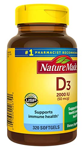 Nature Made Vitamin D3 2000iu 320 Ct. Soft Gels (Packaging May Vary)